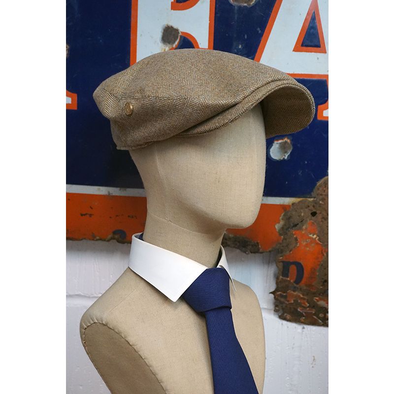 Bond Cap in Brown Herringbone